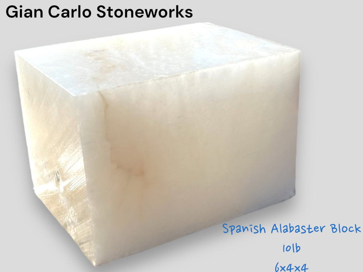 Translucent White Spanish Alabaster 10LBS 4x4x6 Block – Gian Carlo ...